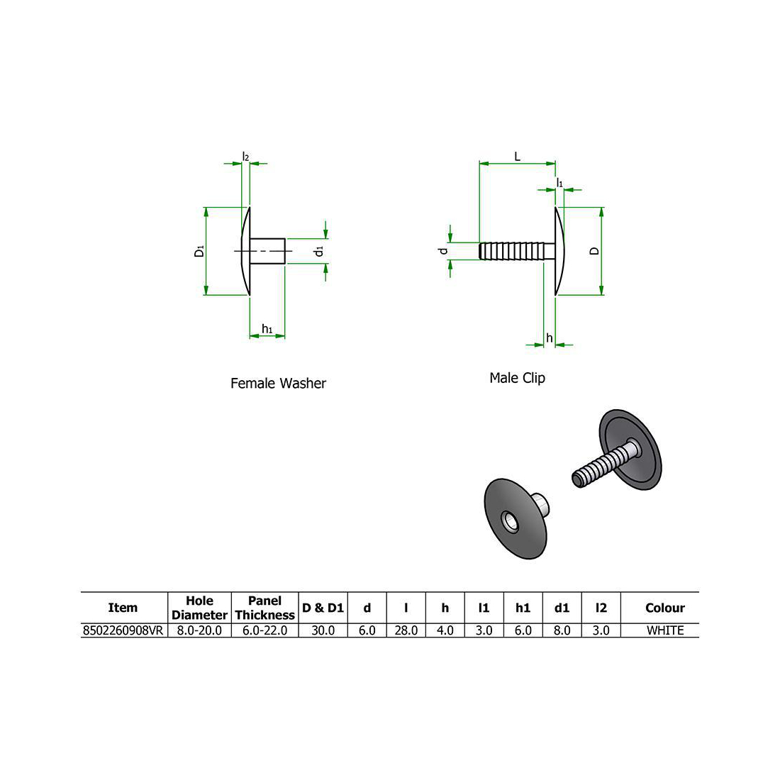 Buy Snap-Together Rivet | 8502260908VR | Essentra Components US
