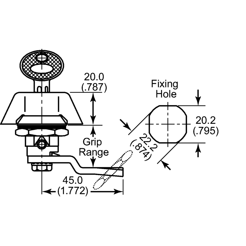 Buy Quarter Turn Latches - Keyed Wing Knob | 065200530E | Essentra ...