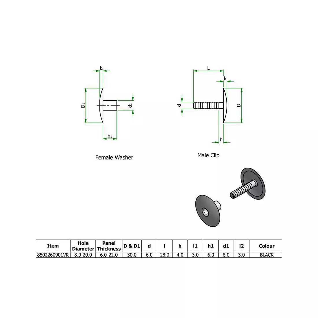 Buy Snap-Together Rivet | 8502260901VR | Essentra Components US