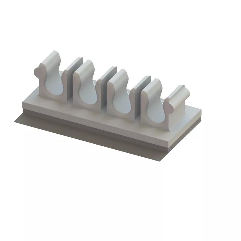 Buy Fiber Clips - 4-Slot, 3mm, Adhesive Mount | Essentra Components US