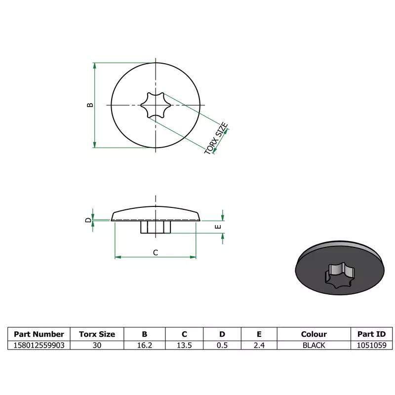 Buy Torx Cap | 158012559903 | Essentra Components