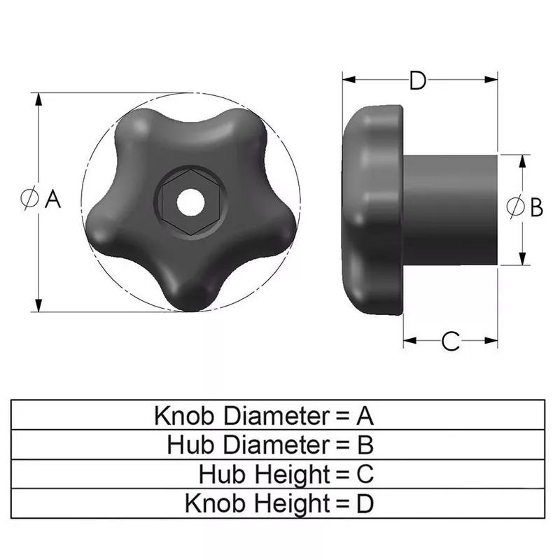 Buy Star Knob | KNH2-HEX5S3A--- | Essentra Components