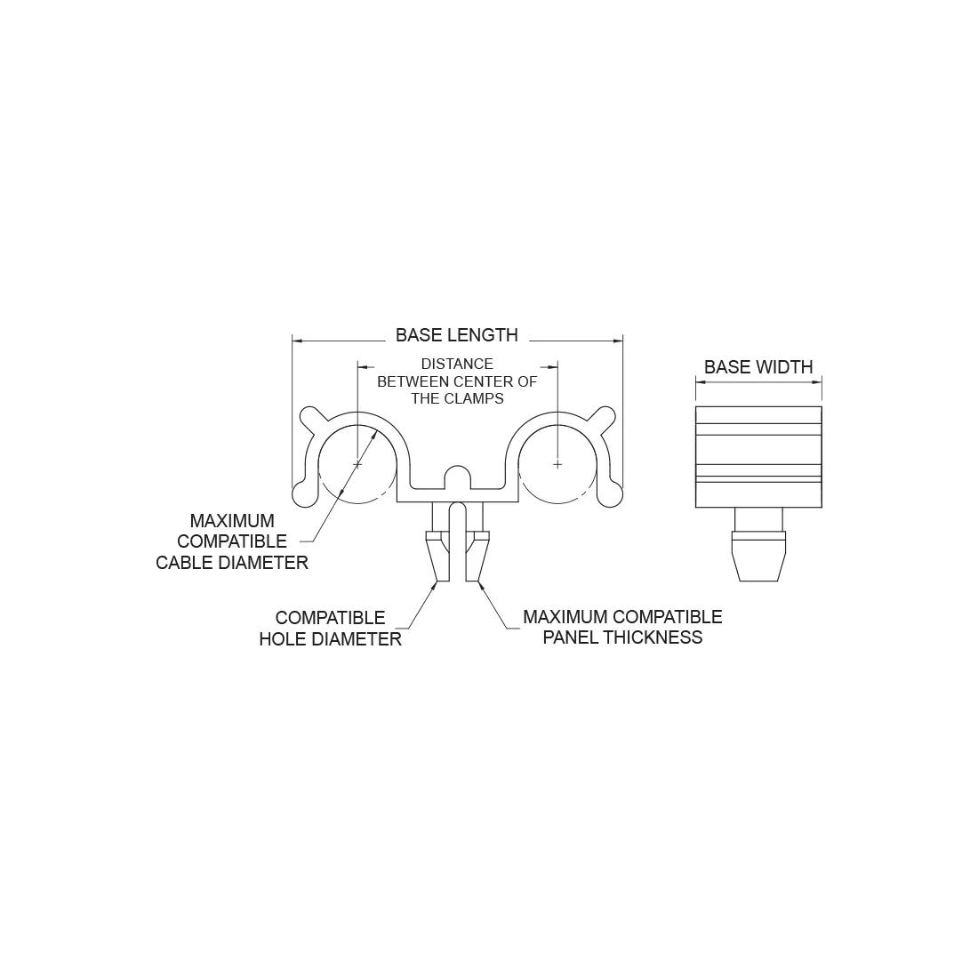 Buy Cable Clamps - Dual Half U, Snap-In | Essentra Components US