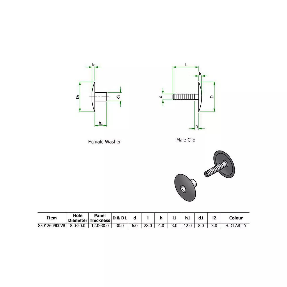 Buy Snap-Together Rivet | 8501260900VR | Essentra Components