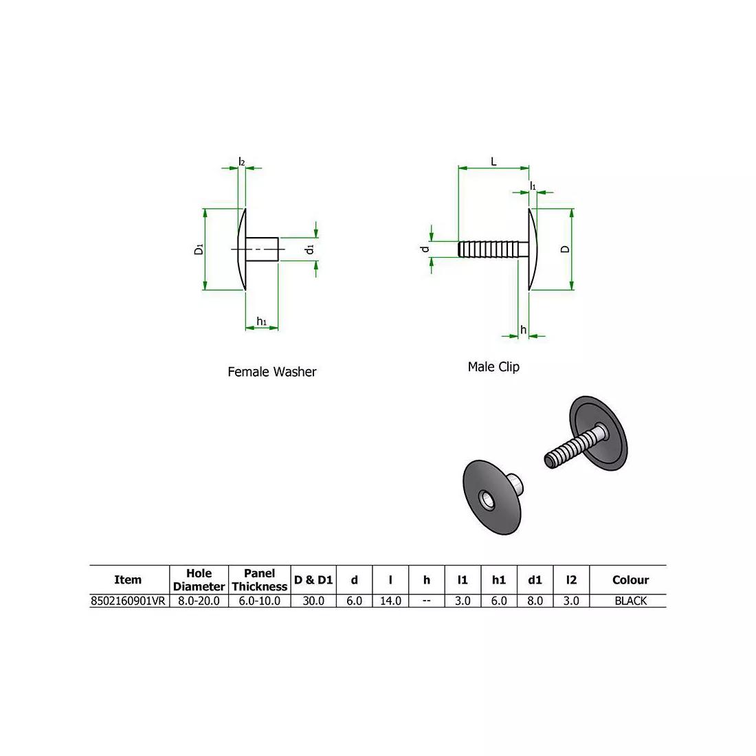 Buy Snap-Together Rivet | 8502160901VR | Essentra Components US