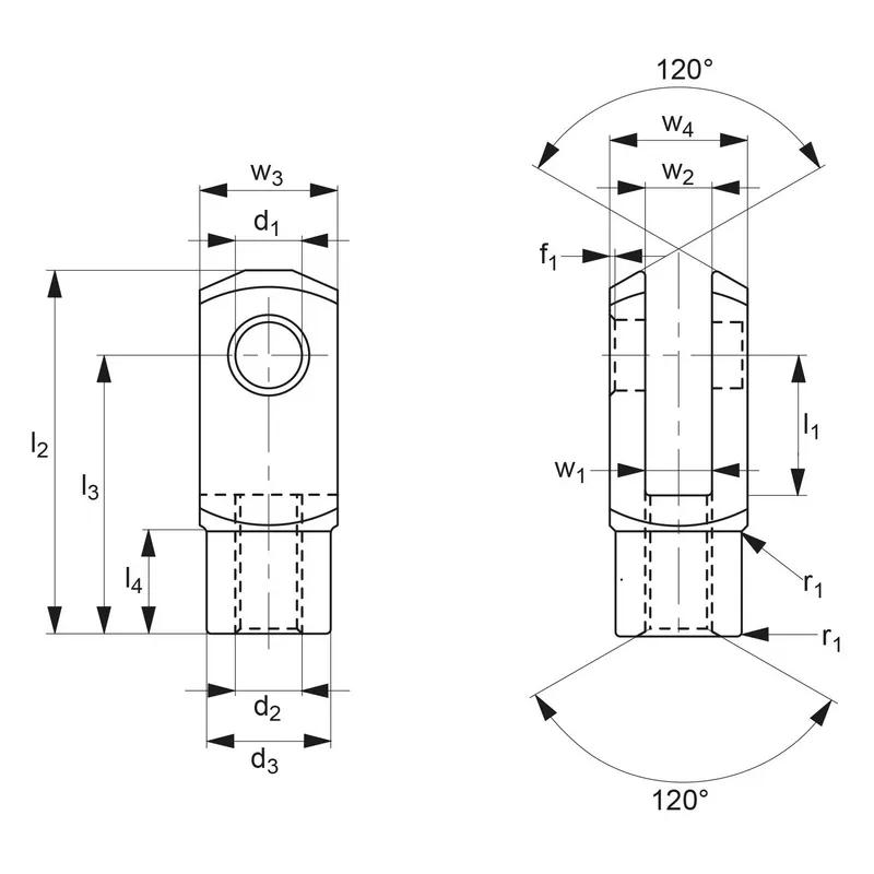 Buy Clevis Joint with Retention Clips | 20759926 | Essentra Components