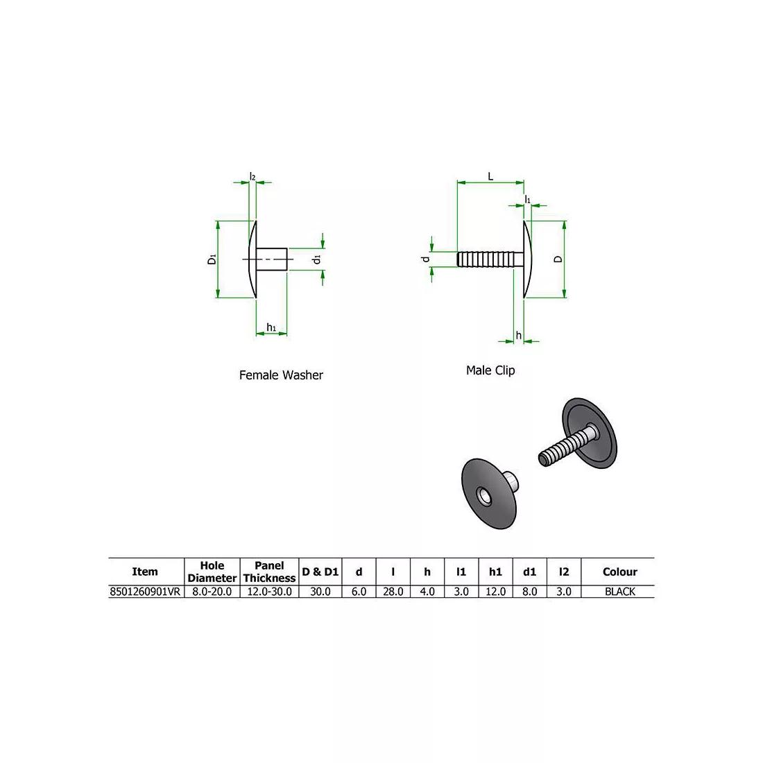 Buy Snap-Together Rivet | 8501260901VR | Essentra Components US