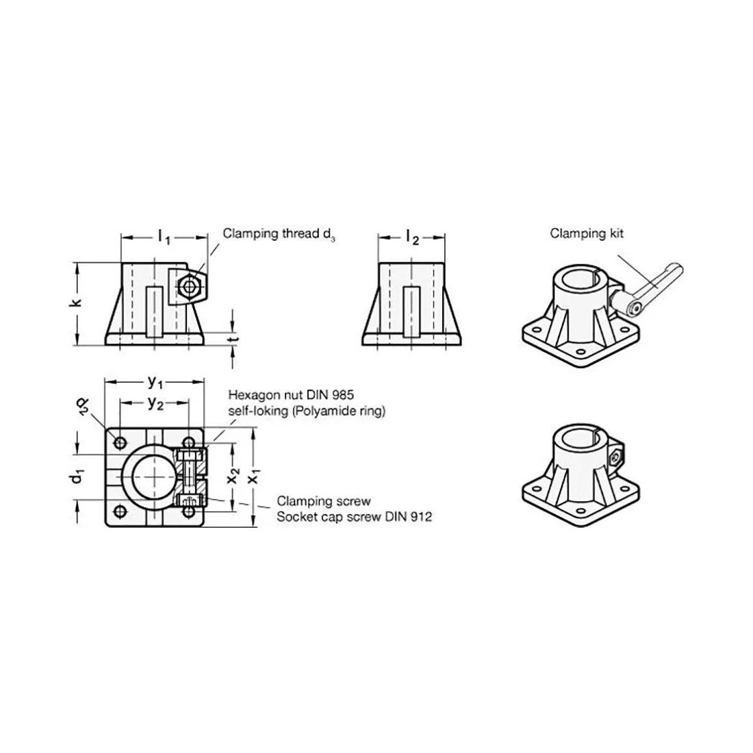 Buy Basisplaat voor buisklemverbindingen | 1504123 | Essentra Components